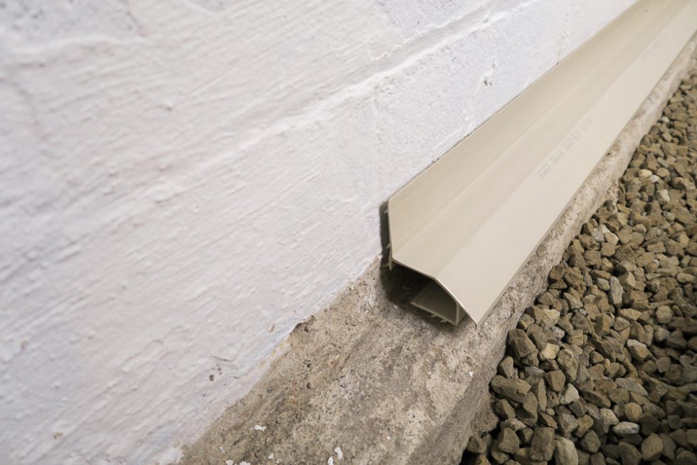 Drain Main Basement Waterproofing Channel Installation