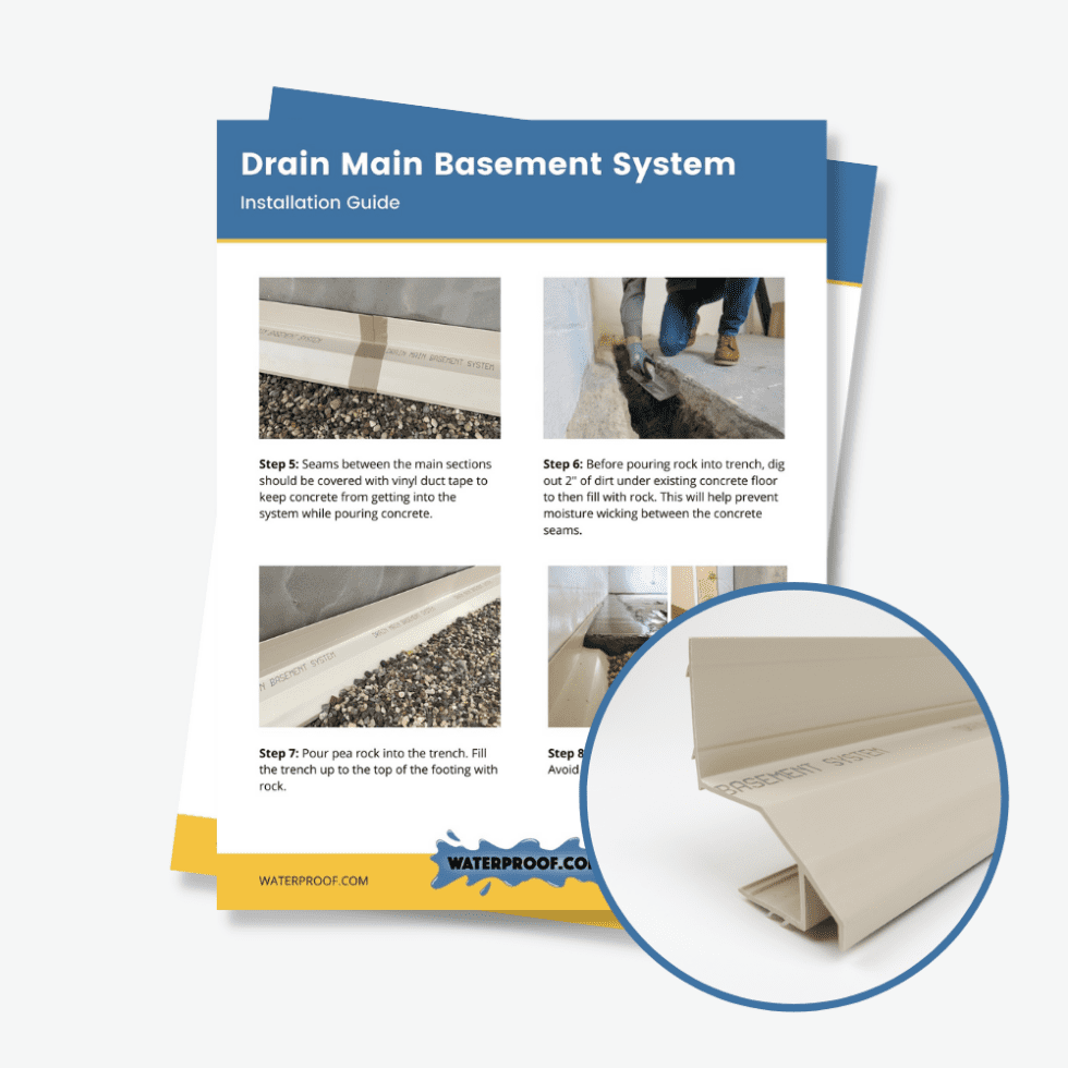 Drain Main Basement System 6ft Sections (90ft Cartons) | Waterproof.com